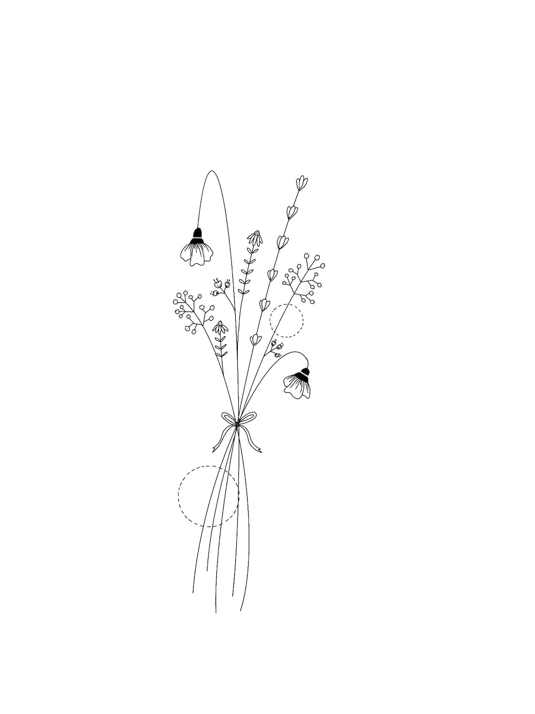 Fine Line Floral Tattoo Design - Etsy