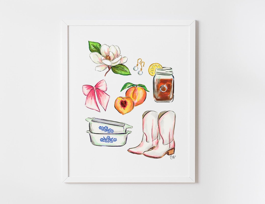 Southern Icons Art Print | Southern Decor Wall Art | Southern Living ...