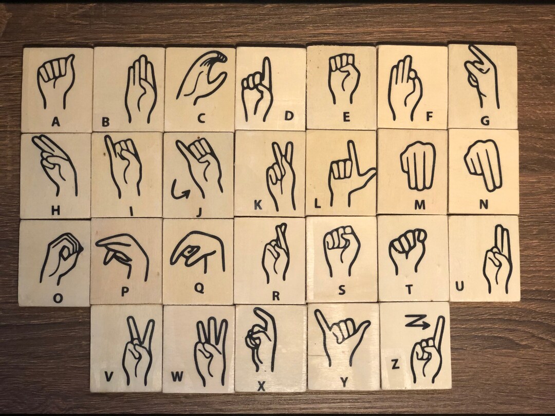 ASL Wooden Alphabet - Etsy
