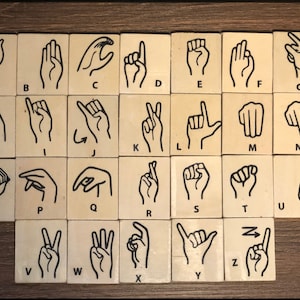 ASL Wooden Alphabet - Etsy