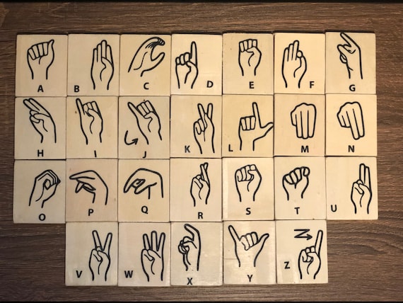 ASL Wooden Alphabet | Etsy
