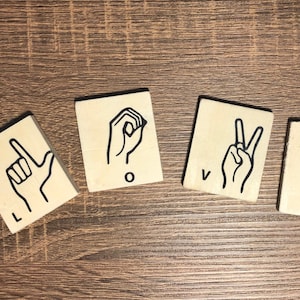 ASL Wooden Alphabet - Etsy