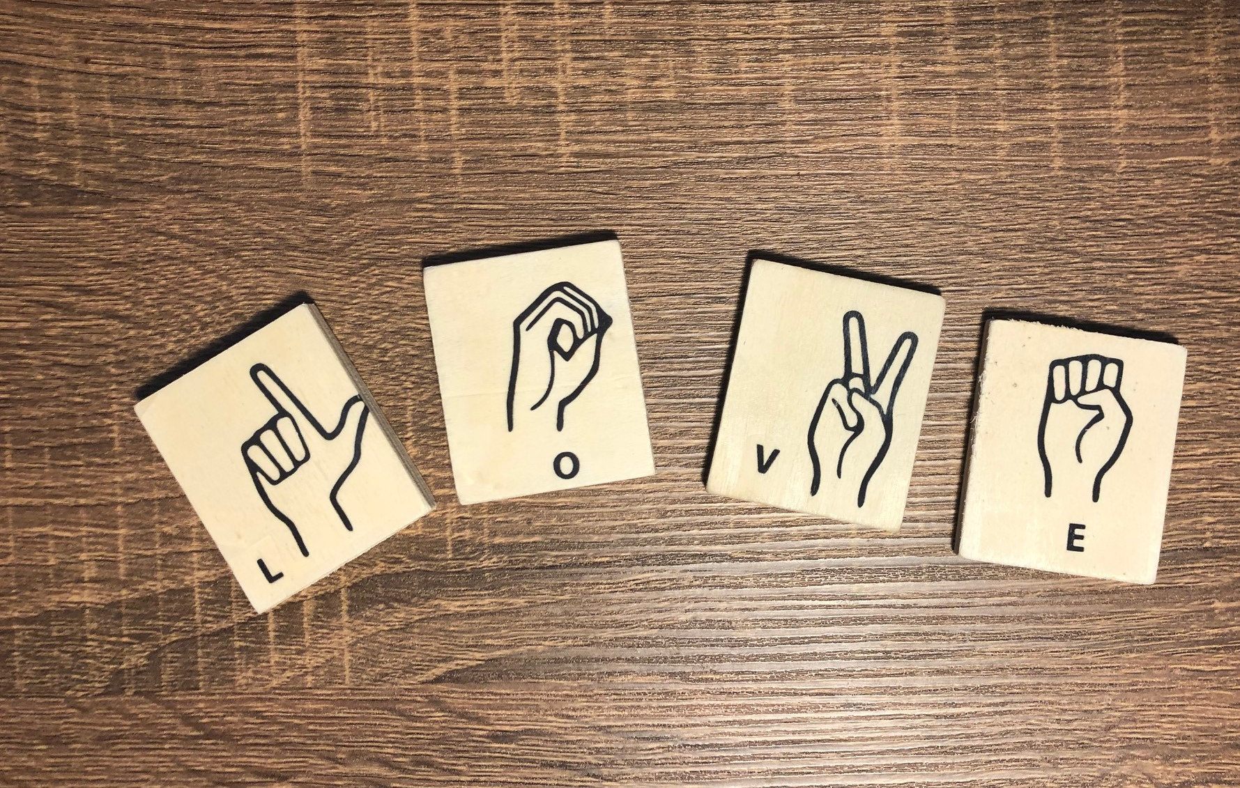 ASL Wooden Alphabet - Etsy