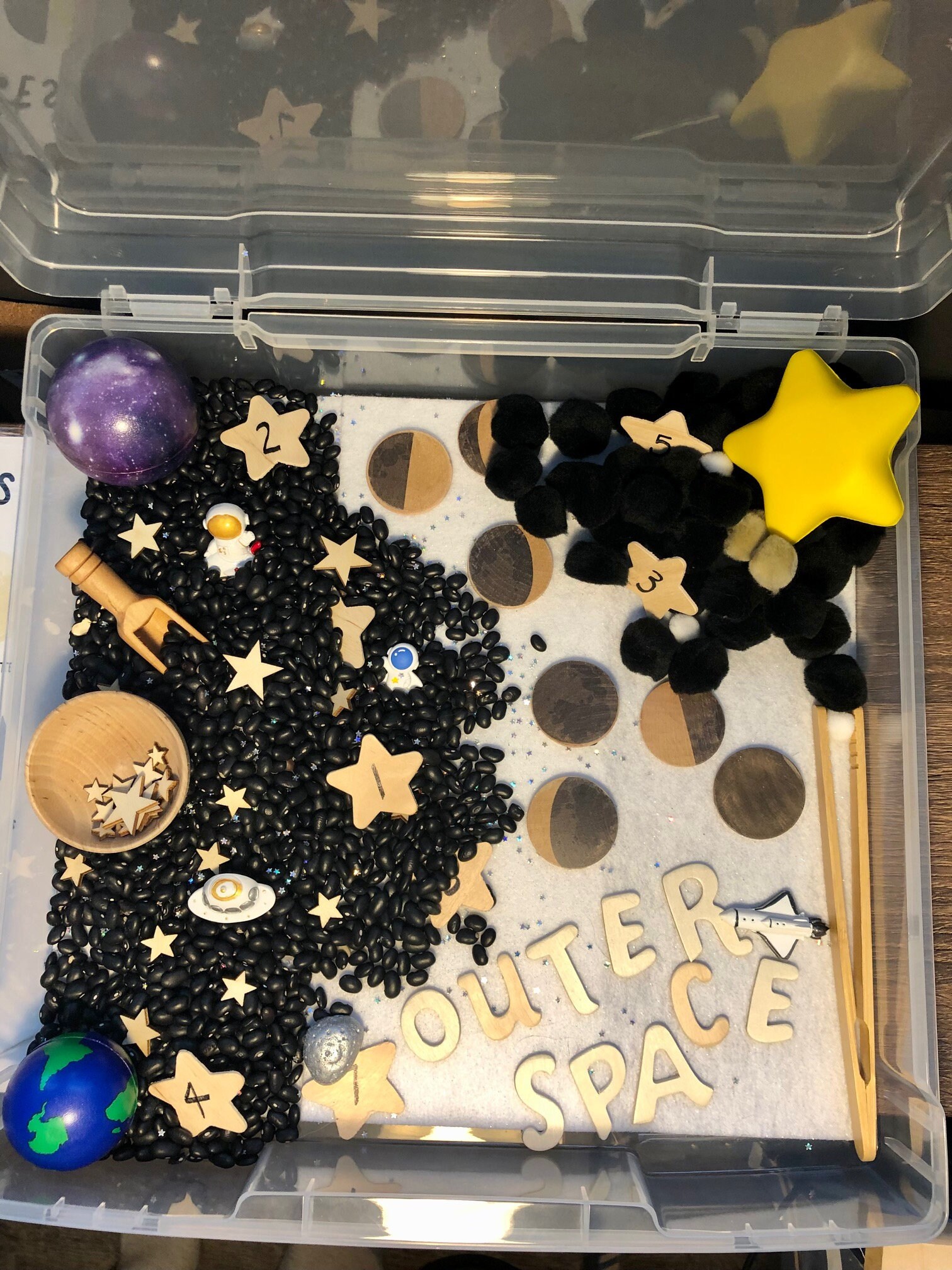 Outer Space Sensory Bin without Large Wooden Planets - Etsy Canada