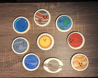 Wooden Solar System Puzzle for Preschool Education, Large Size Planets ...