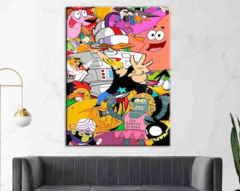 Cartoon Canvas Wall Art - Etsy