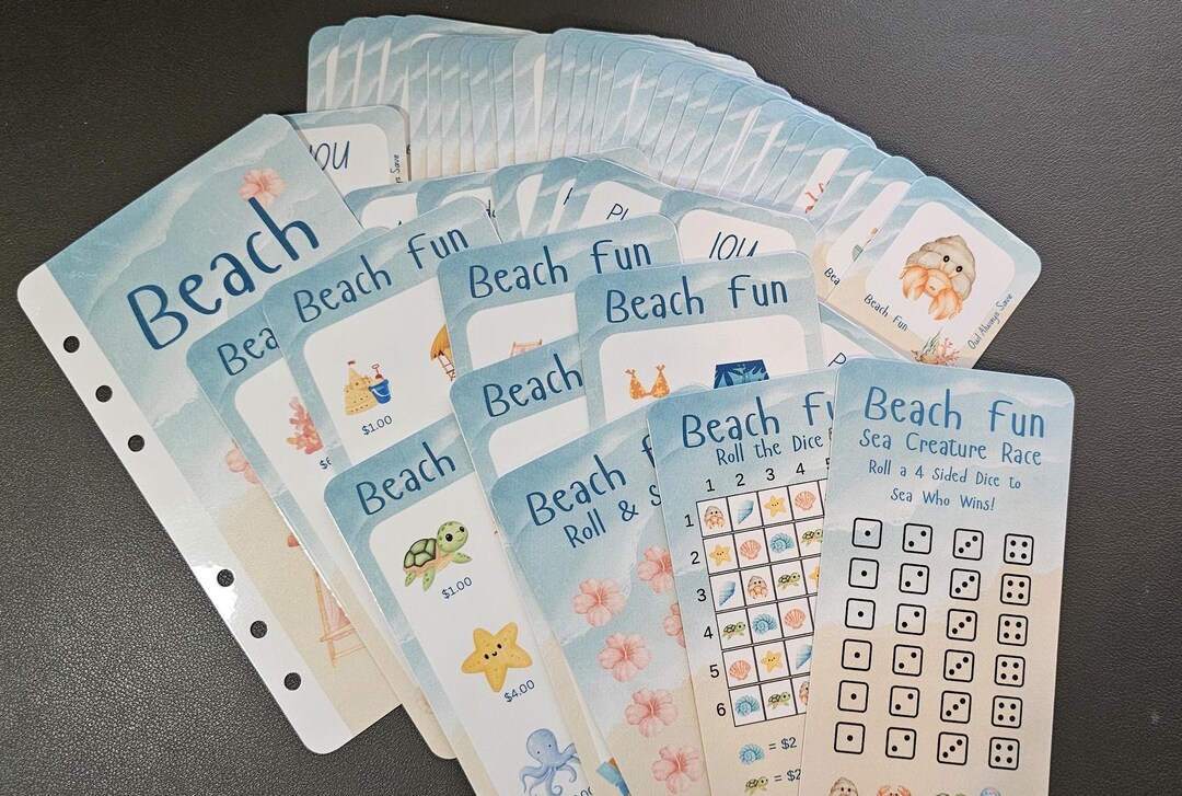 Beach Fun Savings Challenge Box - Digital - Etsy