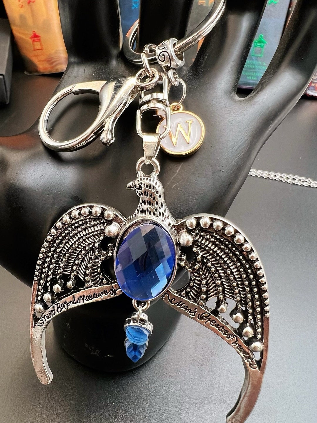 Personalized Raven Charm Keychain/ornament - Etsy