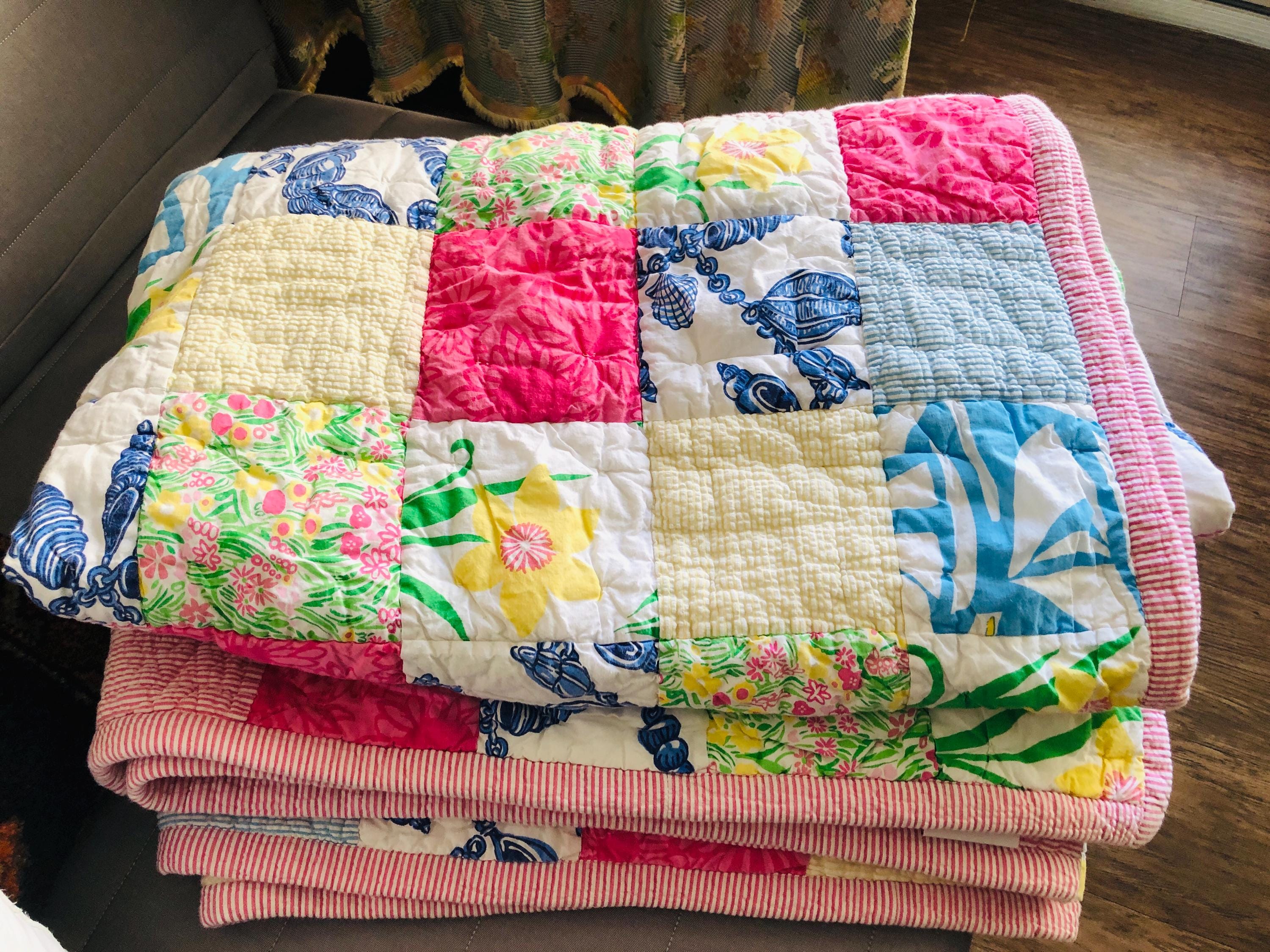 Lilly Pulitzer Twin Patchwork Quilt and 1 Sham - Etsy