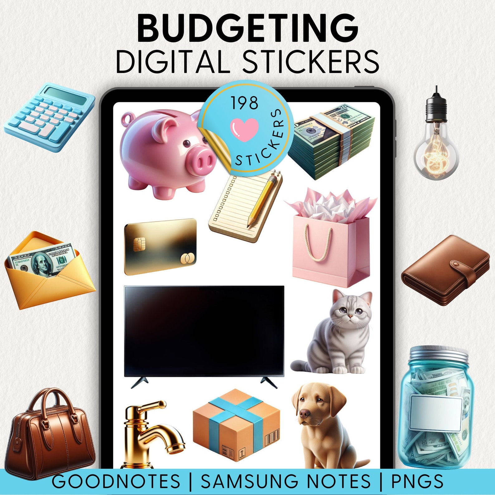 BUDGETING DIGITAL STICKERS Goodnotes Noteful Png Samsung Notes ...