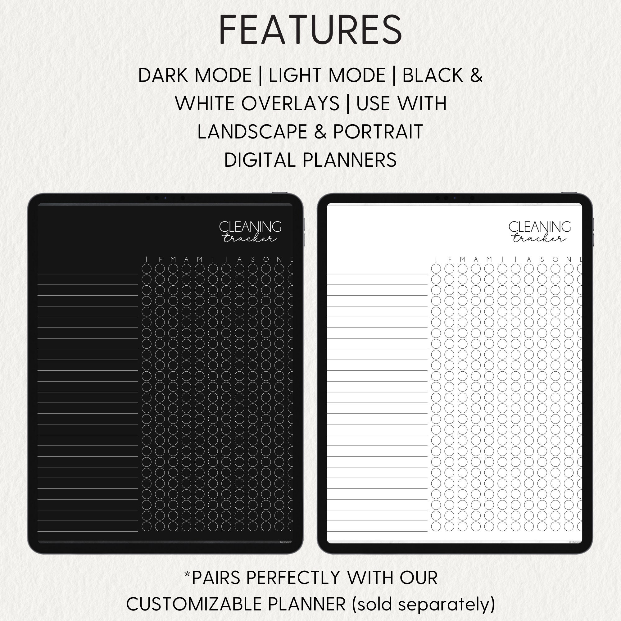 CLEANING OVERLAYS for Digital Planners, Goodnotes Stickers, Planner ...