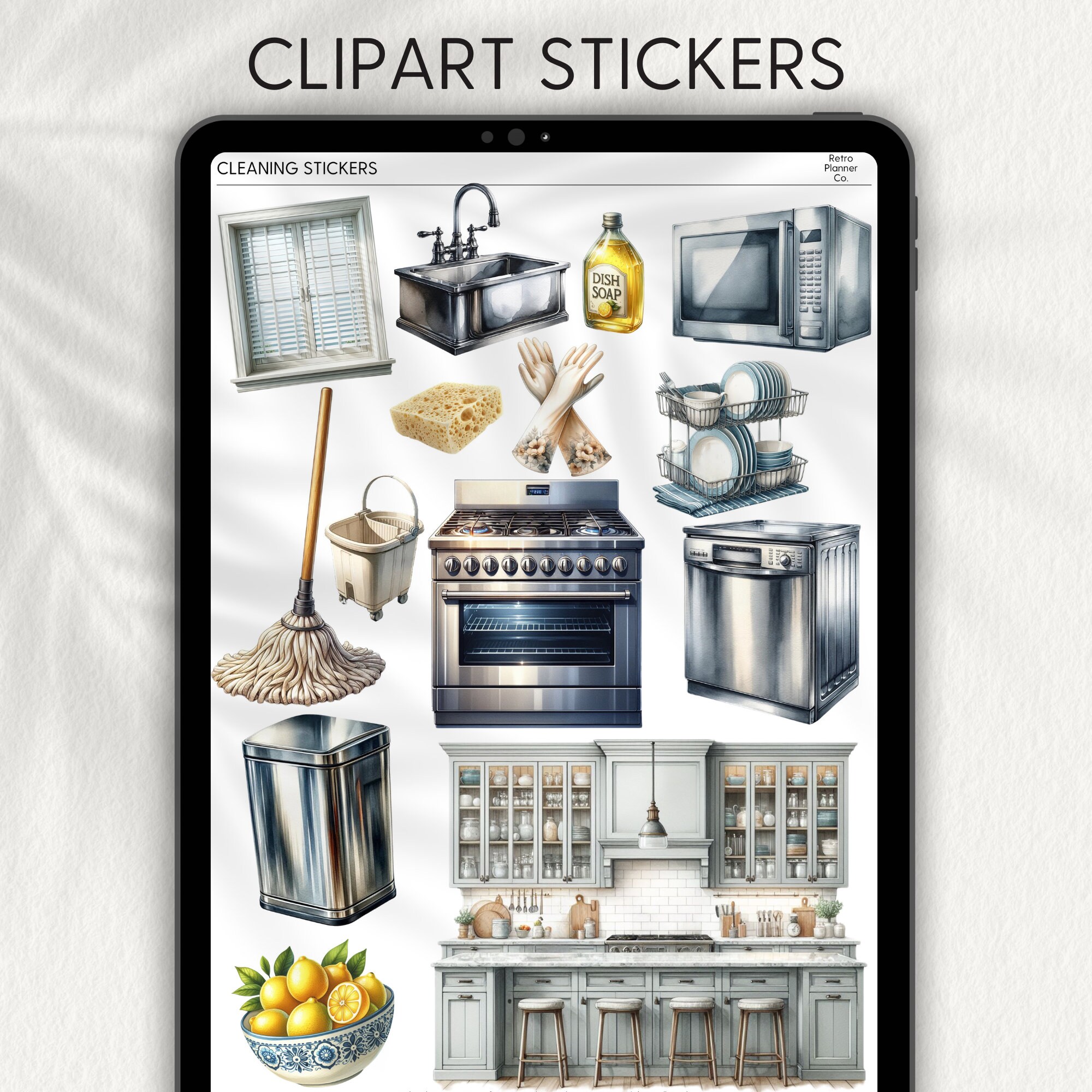 CLEANING Digital Planner Stickers Chores Goodnotes Noteful Png - Etsy