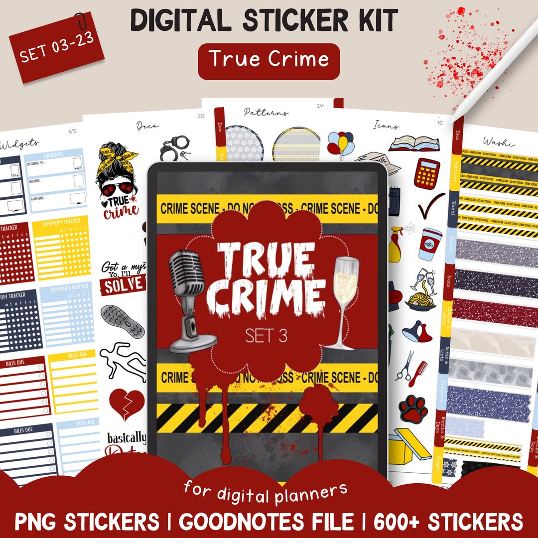 TRUE CRIME Digital STICKERS for Goodnotes Individual Pngs - Etsy
