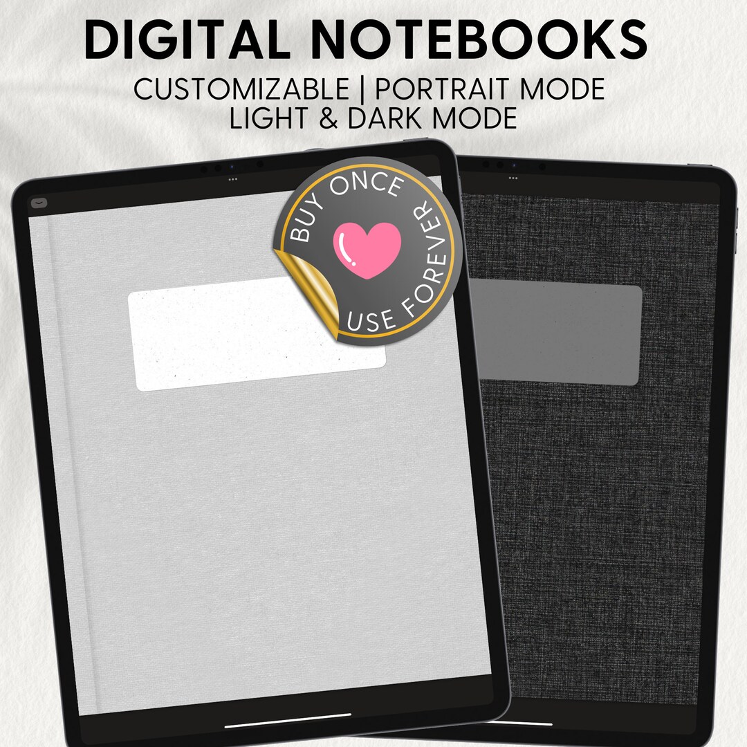 DIGITAL NOTEBOOK GOODNOTES, Customizable, Portrait Mode, Light Mode ...