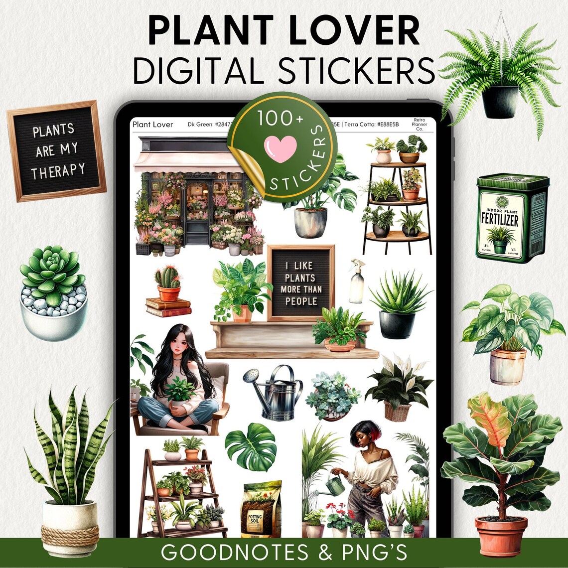PLANTS Digital Planner Stickers Goodnotes Noteful Samsung Notes Png ...