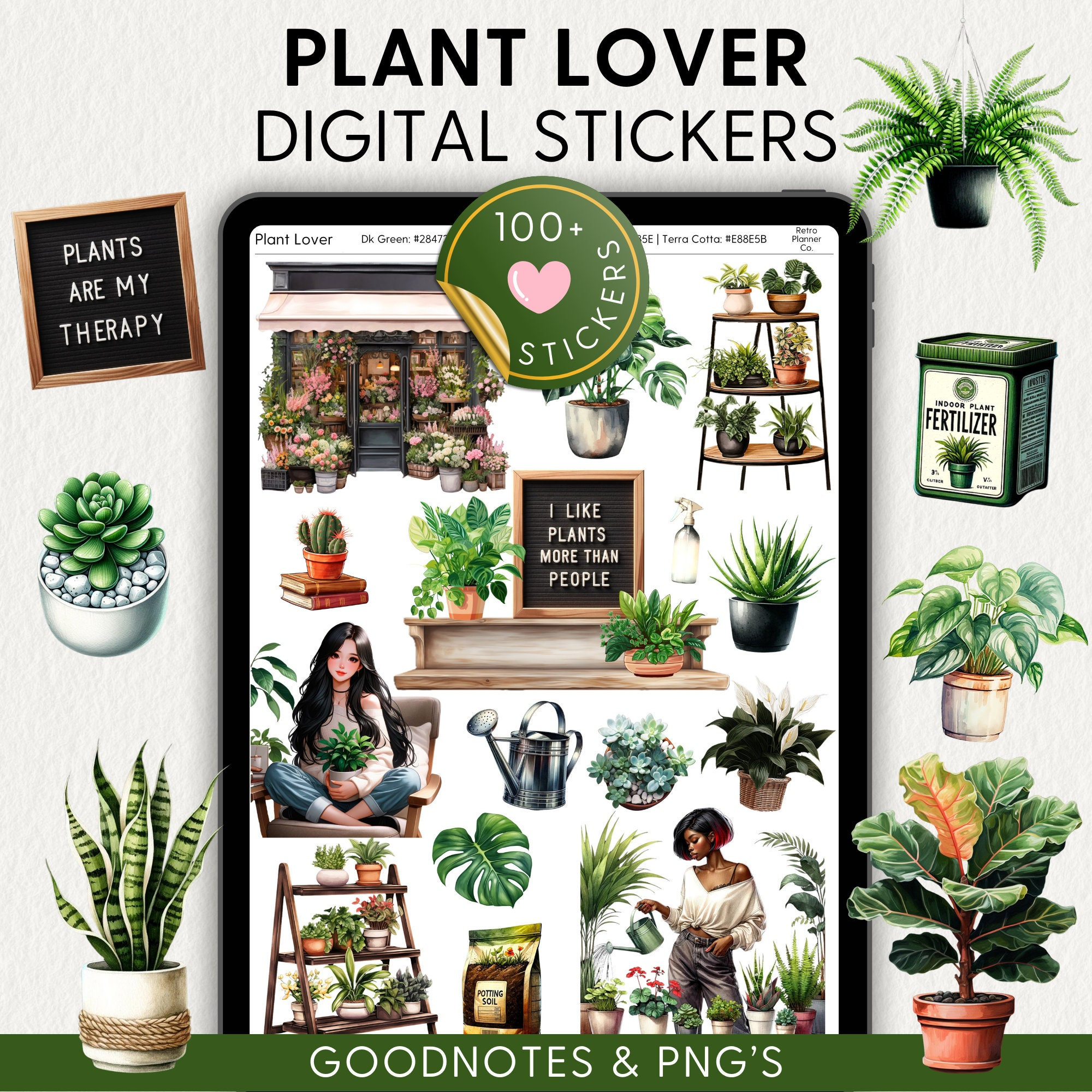PLANTS Digital Planner Stickers Goodnotes Noteful Samsung Notes Png ...
