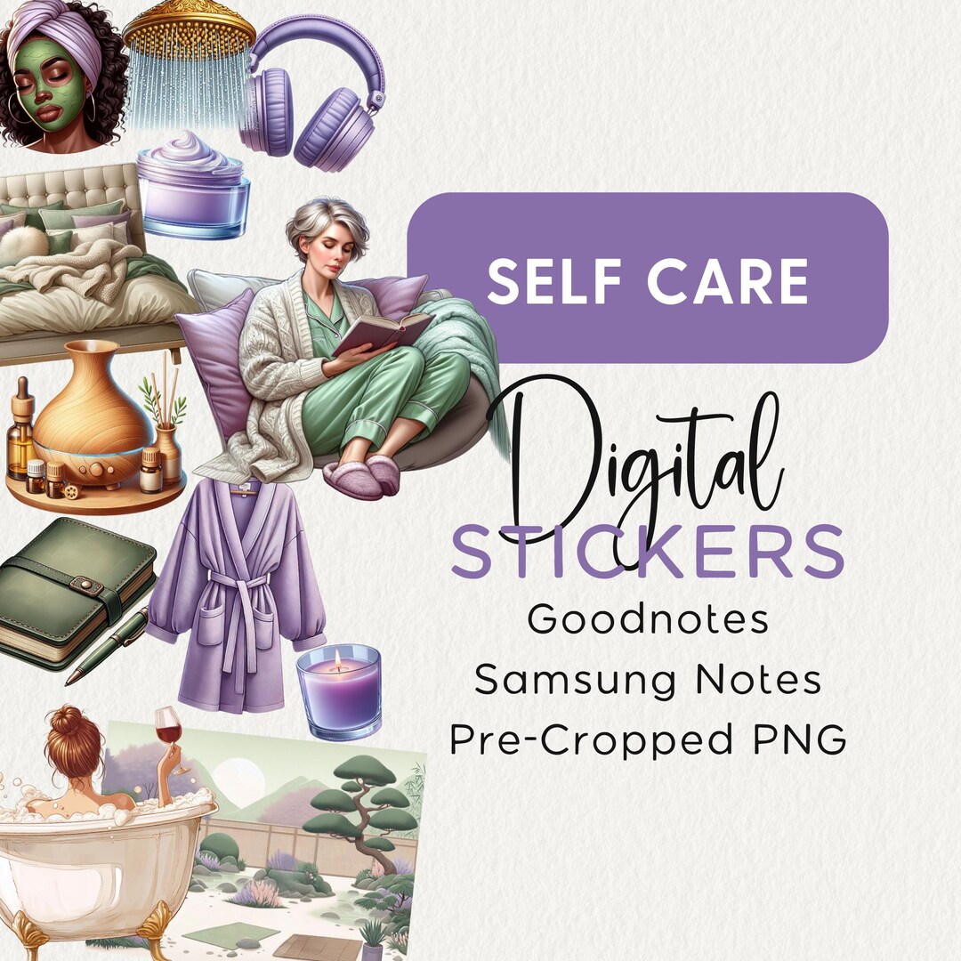 SELF CARE Digital Planner Stickers Noteful Goodnotes Samsung Notes Png ...