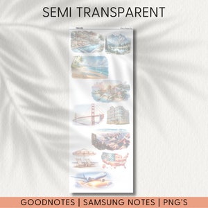 TRAVEL DIGITAL STICKERS, Goodnotes, Samsung Notes, Png, Realistic ...