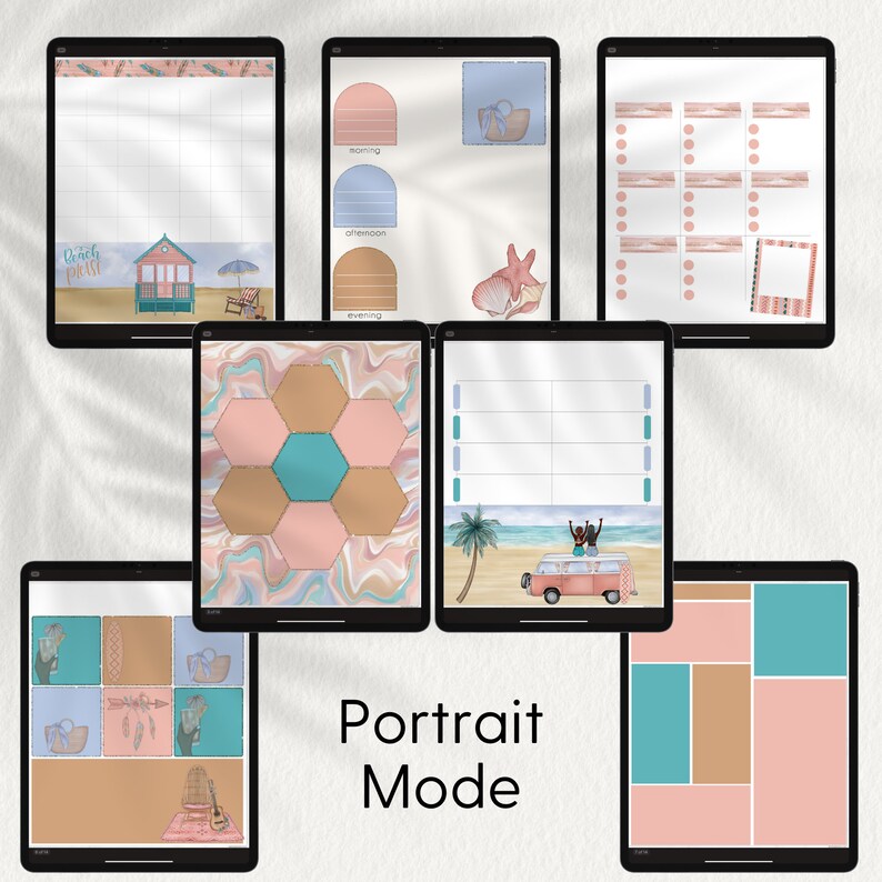 Pre-decorated DIGITAL PLANNER PAGES Boho Summer Noteful Goodnotes ...