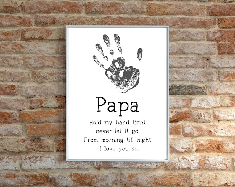 Papa Poem Handprint Art Printable Gift From Child Baby Toddler - Etsy