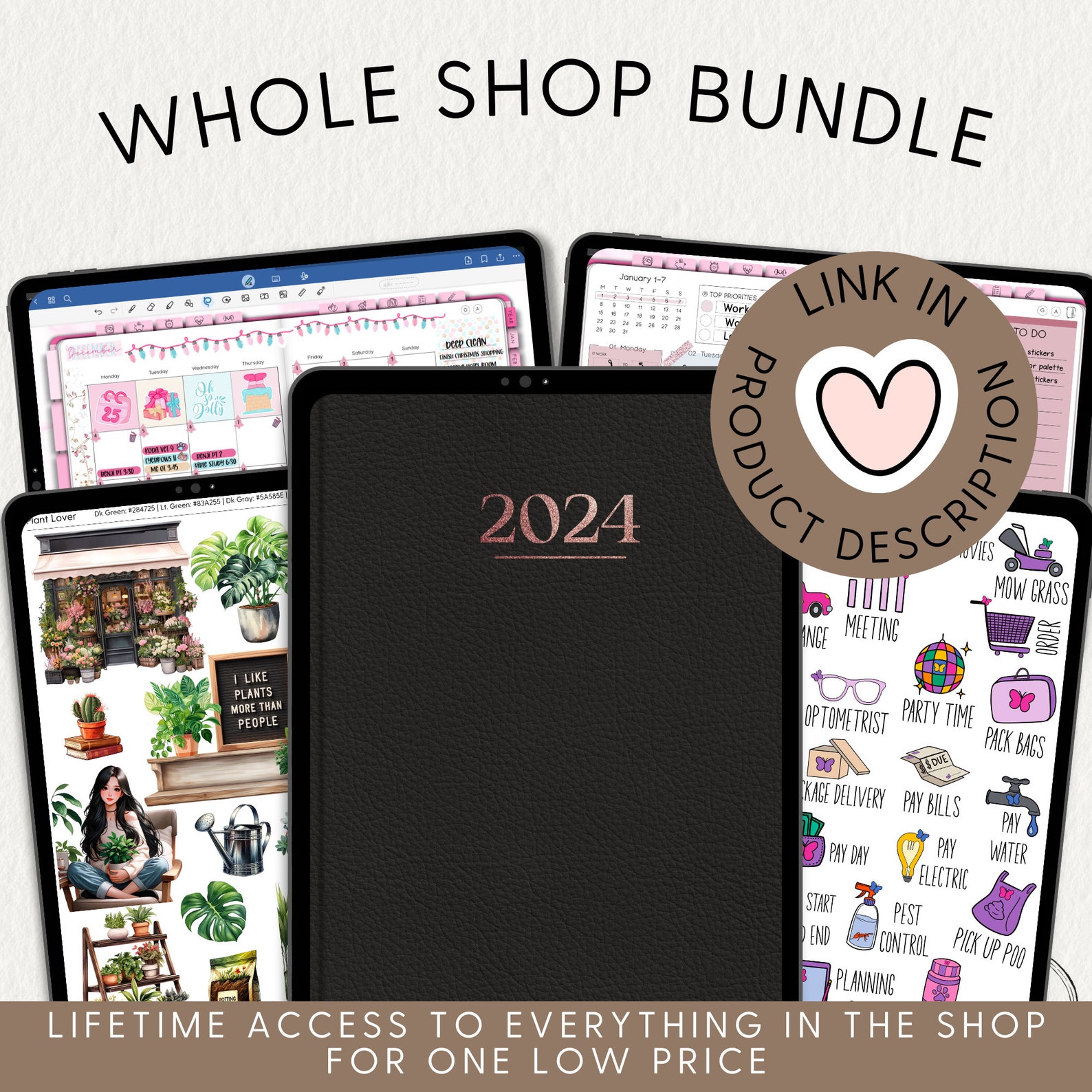 NOTES and LISTS OVERLAYS Stickers for Digital Planners, Goodnotes ...