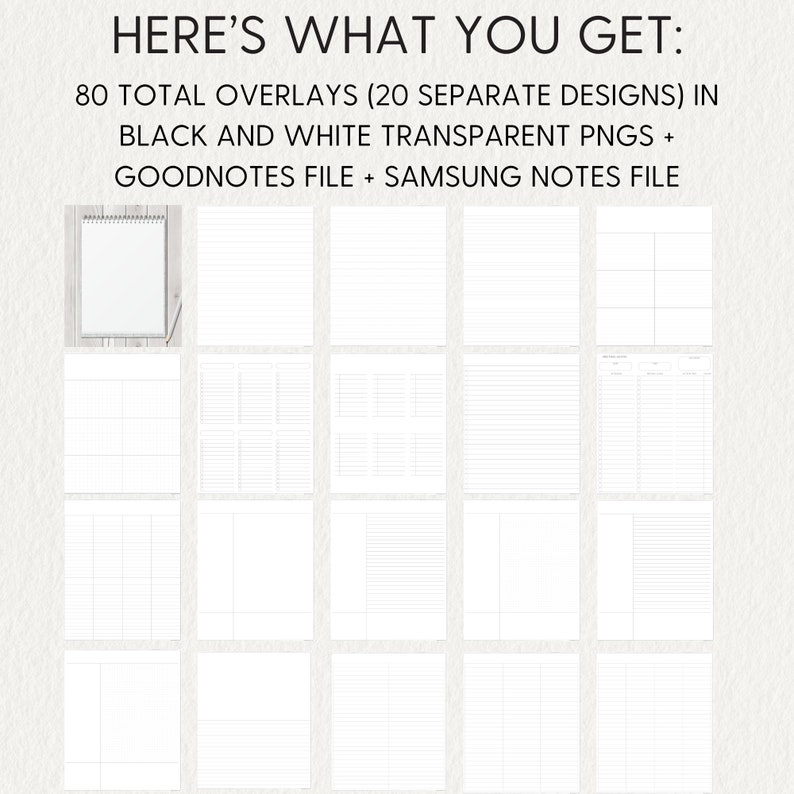 NOTES and LISTS OVERLAYS Stickers for Digital Planners Goodnotes ...