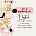 2025 NEW YEAR Digital Stickers, January Monthly Kit, Goodnotes, Samsung ...