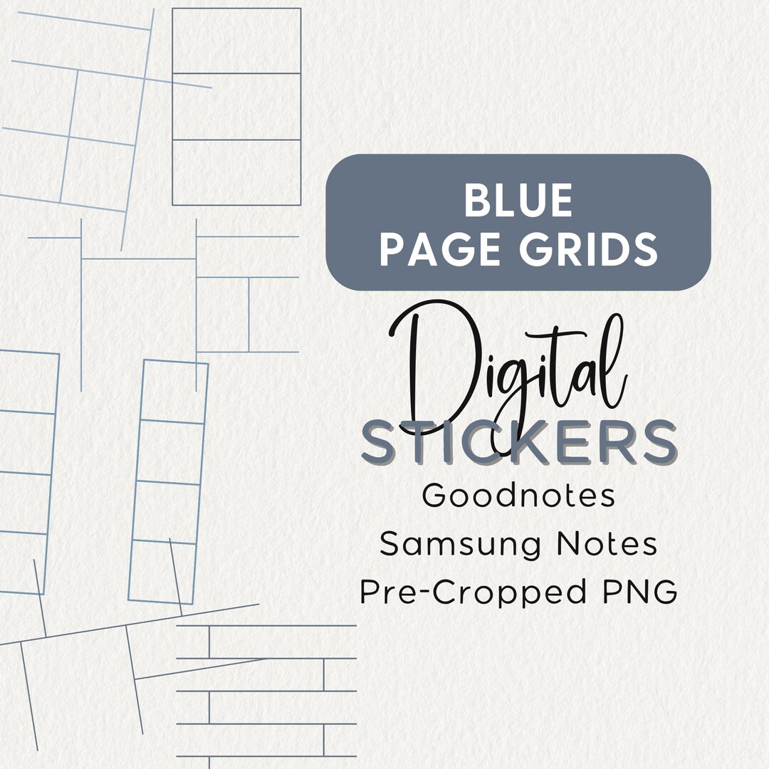 Blue PAGE GRIDS Noteful Goodnotes Samsung Notes Png Elements Color Box ...