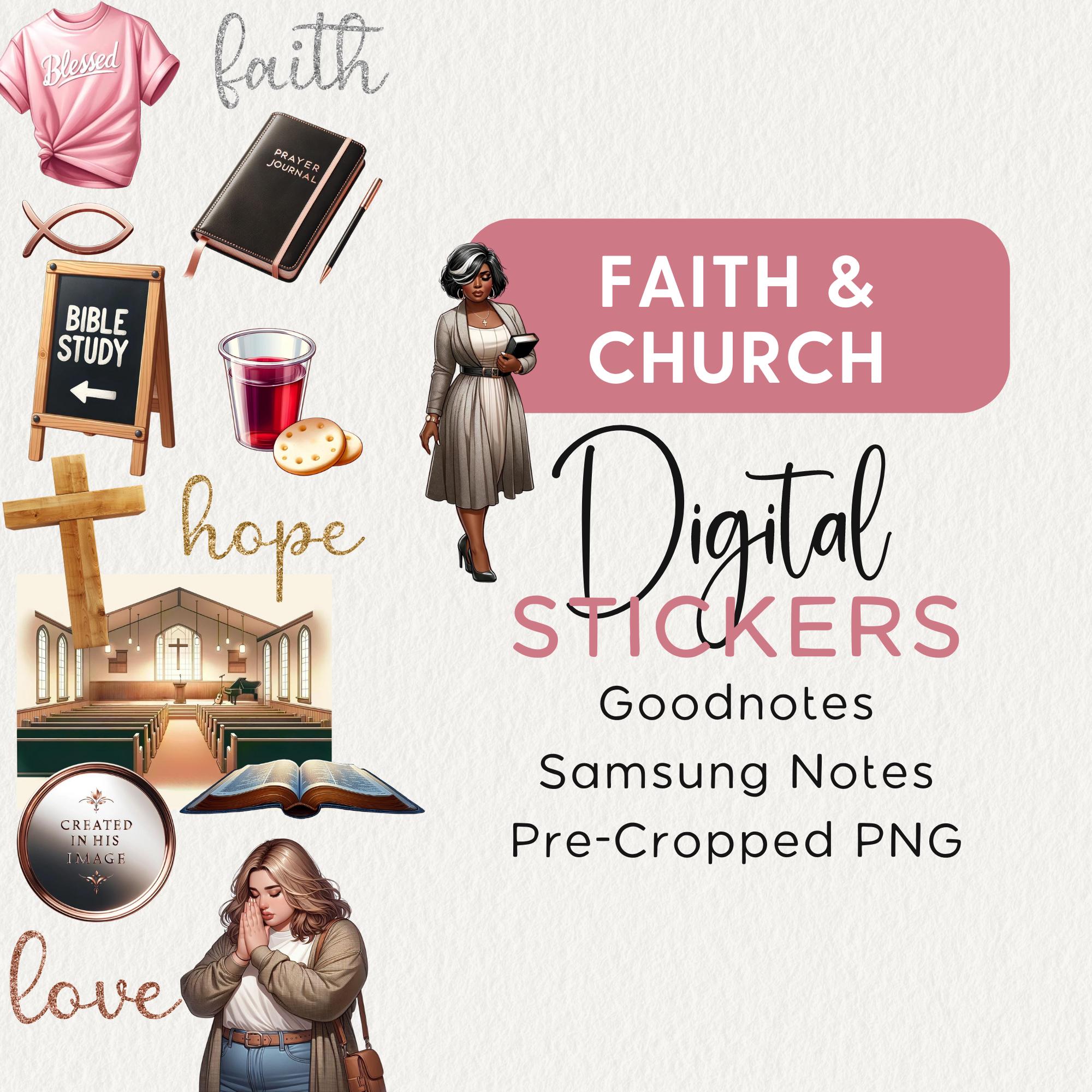 FAITH DIGITAL STICKERS, Goodnotes Samsung Notes Noteful Png, Realistic ...