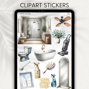 CLEANING Digital Planner Stickers Chores Goodnotes Noteful Png - Etsy