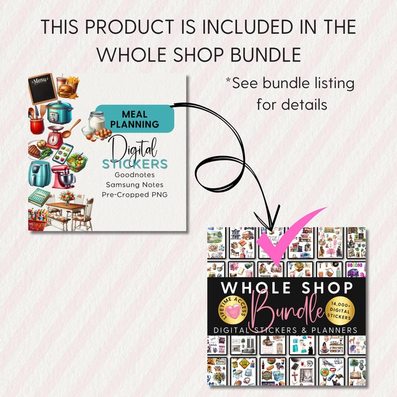 MEAL PLANNING Digital Planner Stickers Noteful Goodnotes Samsung Notes ...