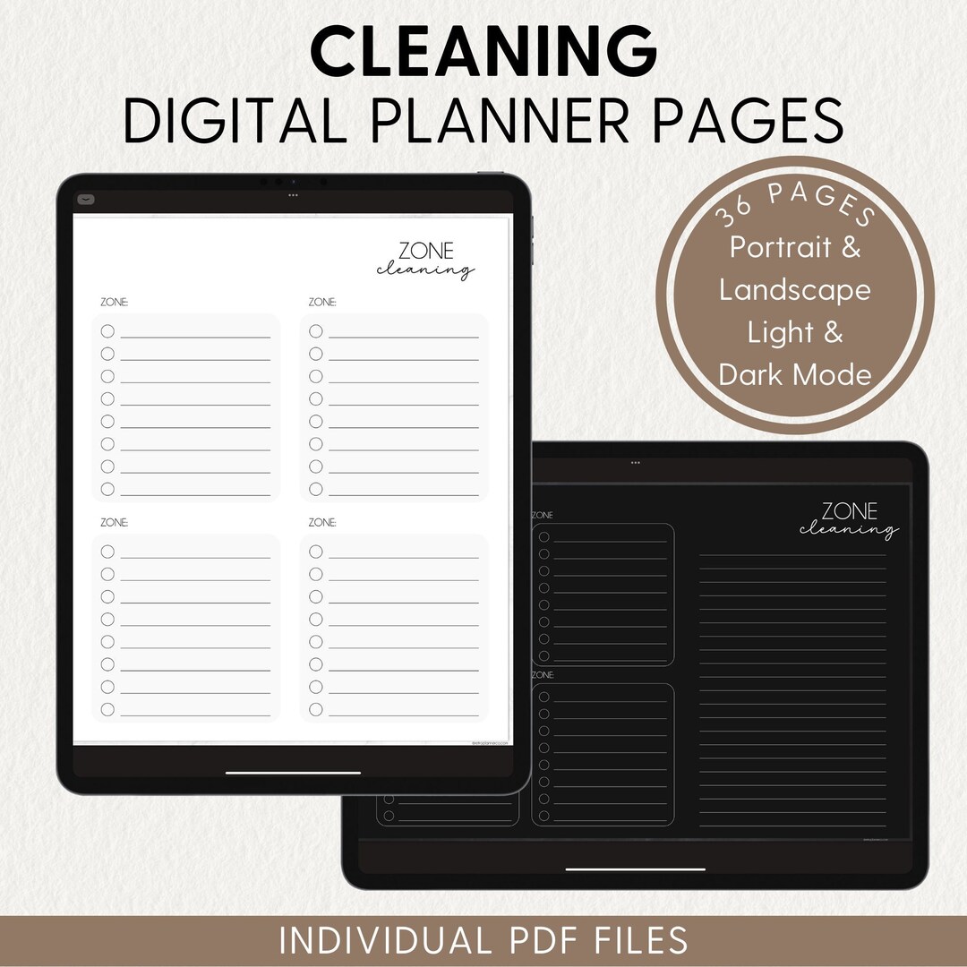 CLEANING PLANNER PAGES, Digital Planner Inserts, Planner Templates, Pdf ...