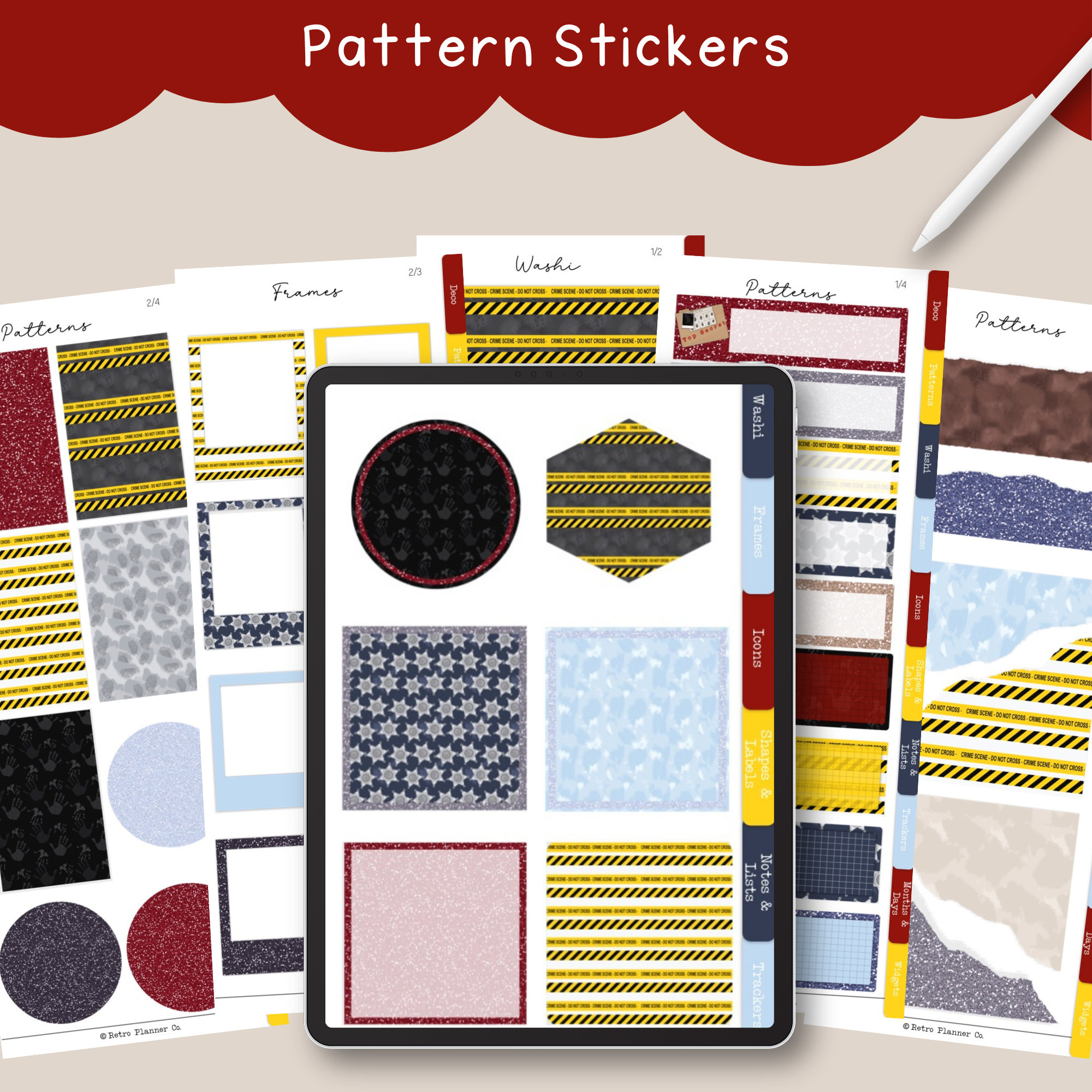 TRUE CRIME Digital STICKERS for Goodnotes Individual Pngs - Etsy