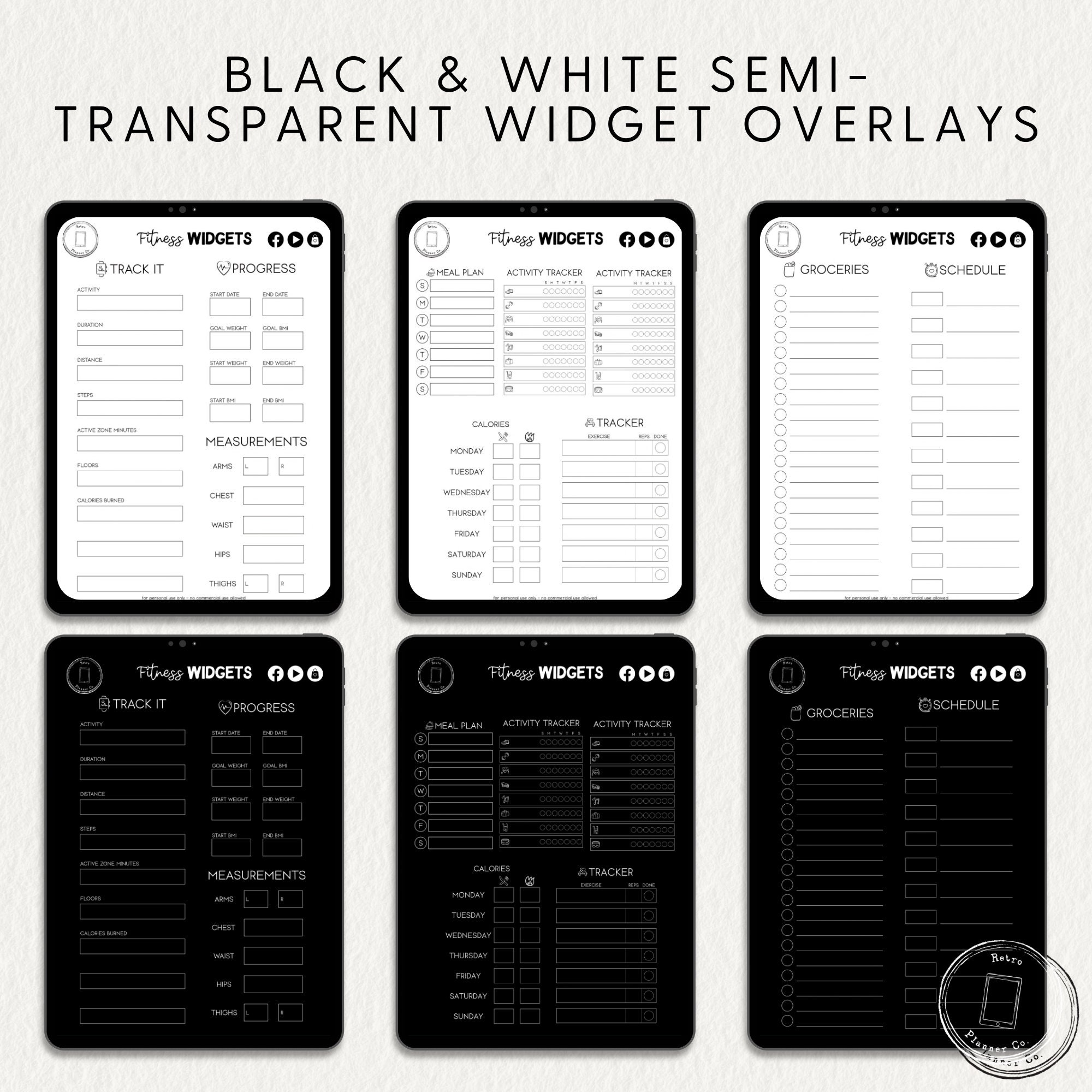 FITNESS WIDGET GOODNOTES Stickers, Workout Tracker Digital Stickers ...
