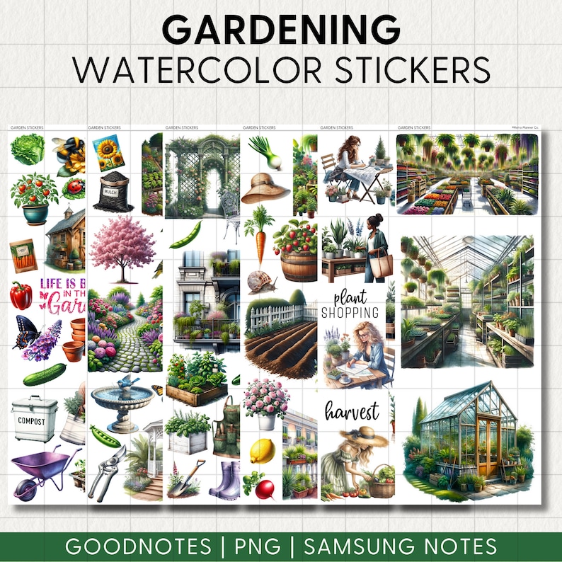 GARDENING DIGITAL STICKERS, Noteful Goodnotes, Samsung Notes, Png ...