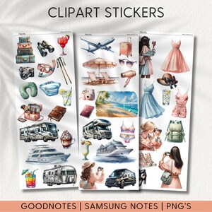 TRAVEL DIGITAL STICKERS, Goodnotes, Samsung Notes, Png, Realistic ...