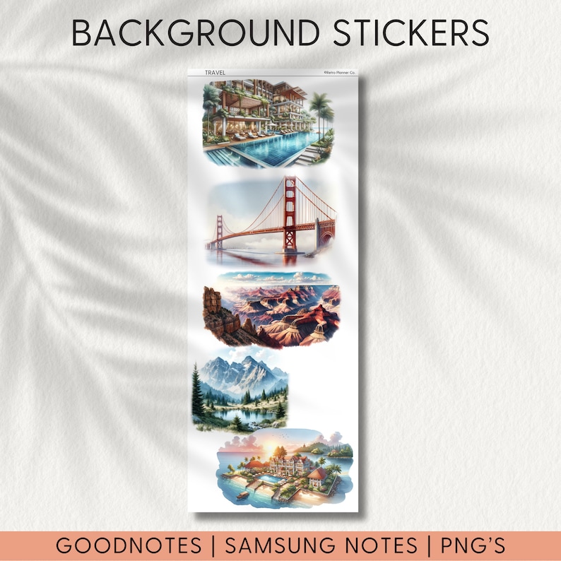 TRAVEL DIGITAL STICKERS, Goodnotes, Samsung Notes Stickerbook, Pre ...