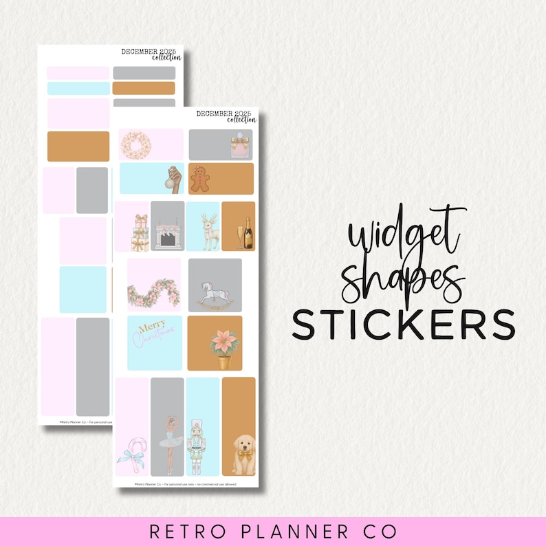 December Digital Planner Stickers Modern Christmas Winter Scrapbook ...