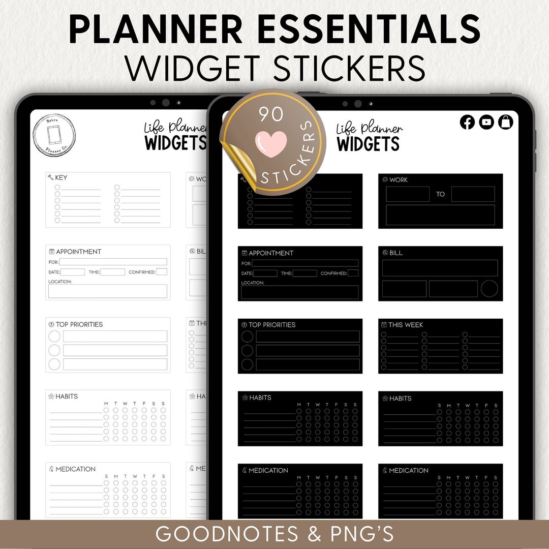DIGITAL PLANNER WIDGETS, Digital Stickers for Goodnotes, iPad Stickers ... DIGITAL PLANNER WIDGETS, Digital Stickers for Goodnotes, iPad Stickers ...