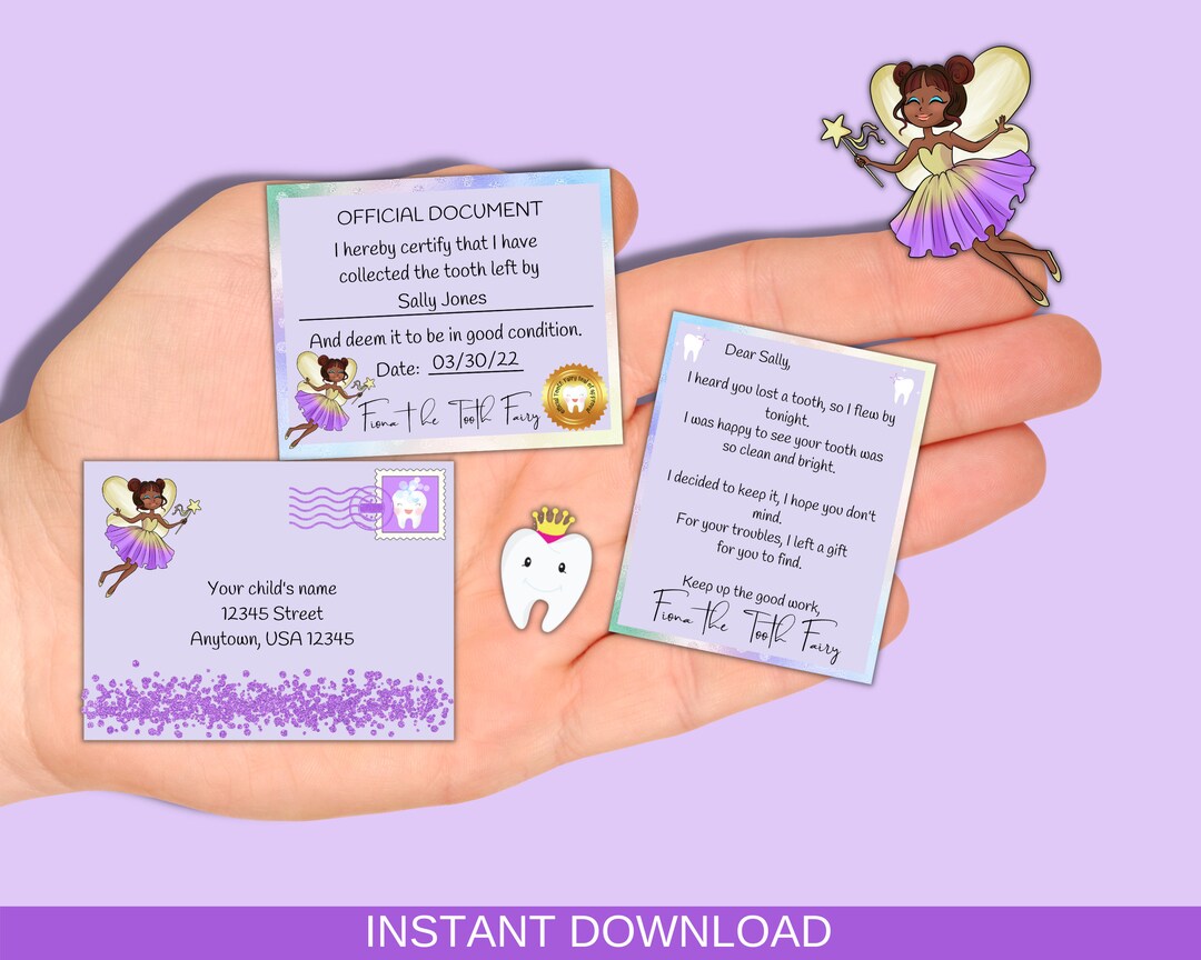 Miniature Editable Tooth Fairy Letter Kit Instant Download - Etsy Ireland