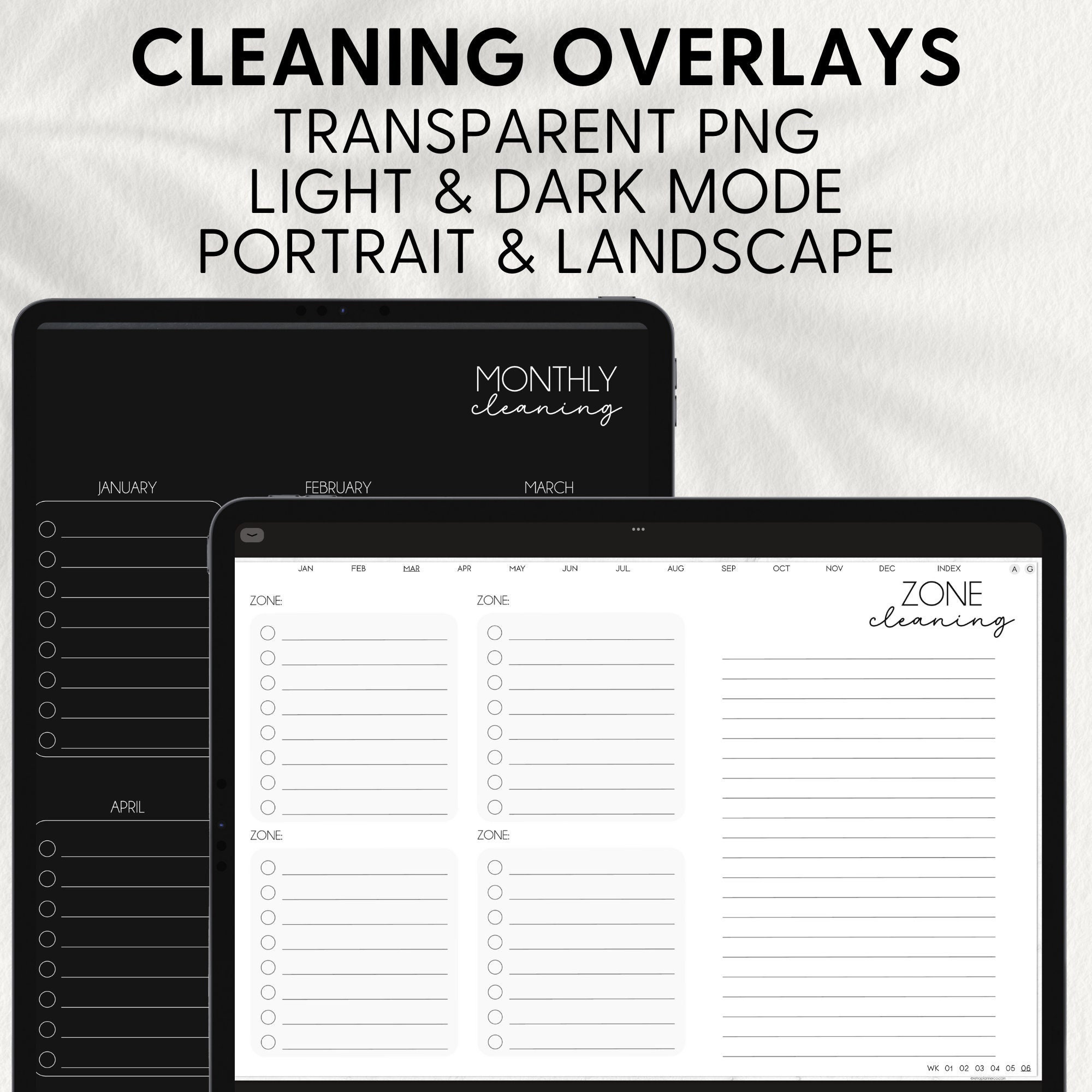 CLEANING OVERLAYS for Digital Planners, Goodnotes Stickers, Planner ...