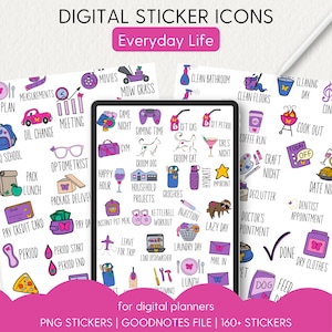 EVERYDAY LIFE Digital STICKERS, Mom Life, Basic Chores, Icons, Ipad ...