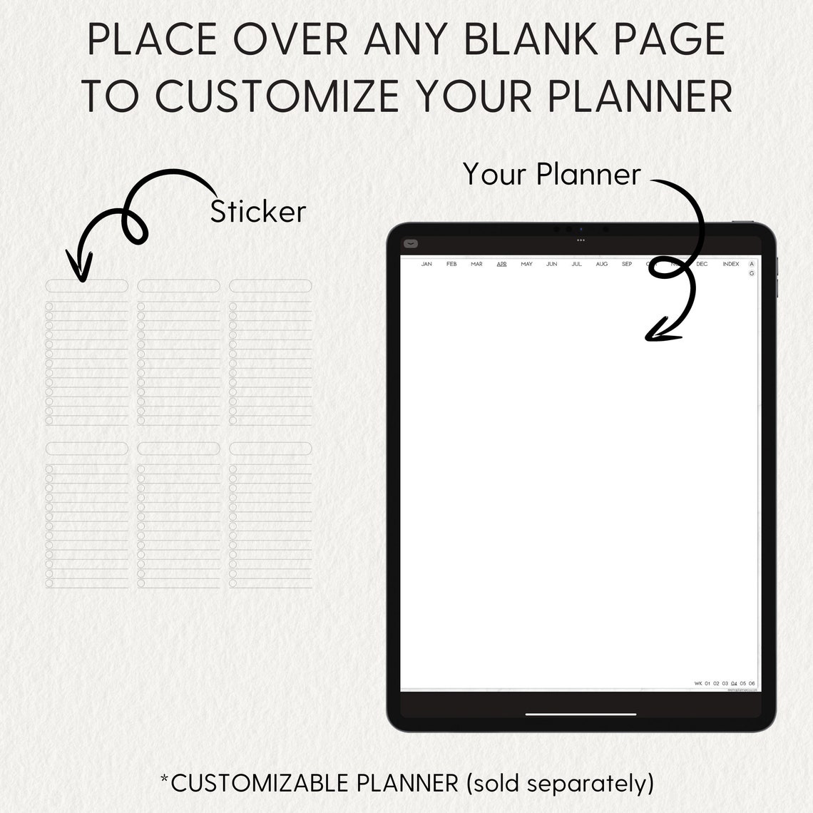 NOTES and LISTS OVERLAYS Stickers for Digital Planners Goodnotes ...