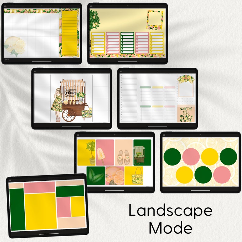Pre-decorated DIGITAL PLANNER PAGES Lemon Life Noteful Goodnotes ...