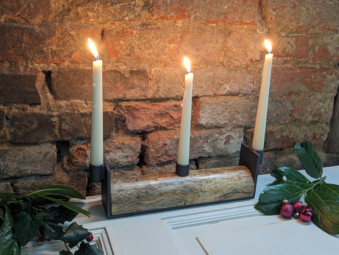 Candlestick 3-flame Candlestick Handmade Art Object - Etsy