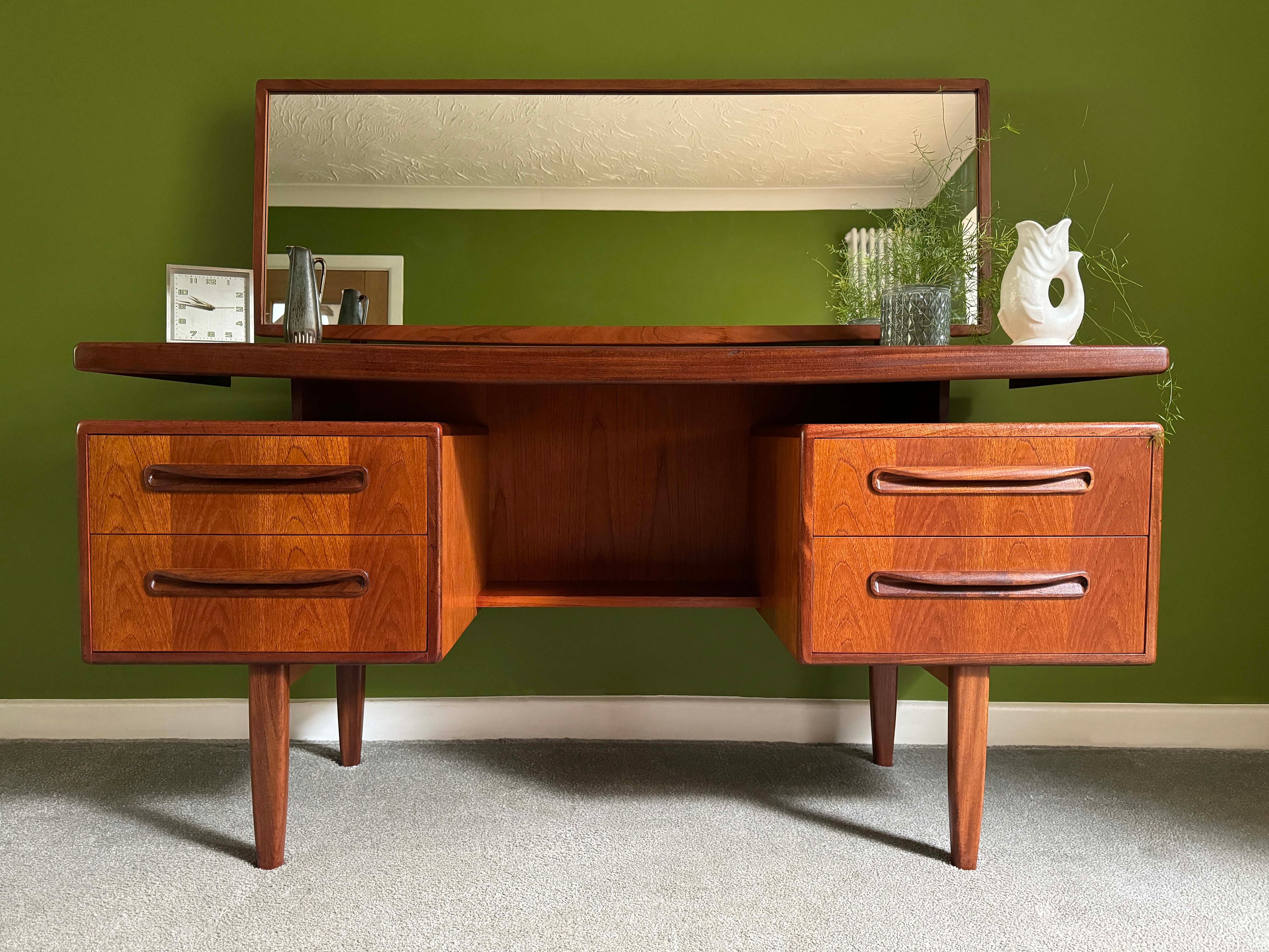 G Plan Fresco Dressing Table Desk in Teak With Floating Top and Mirror Etsy UK