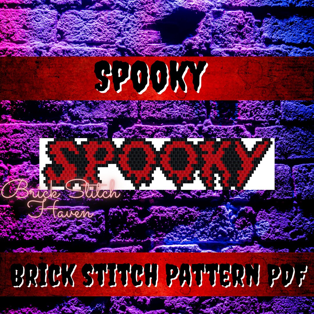 Spooky Word Brick Stitch Pattern PDF - Etsy