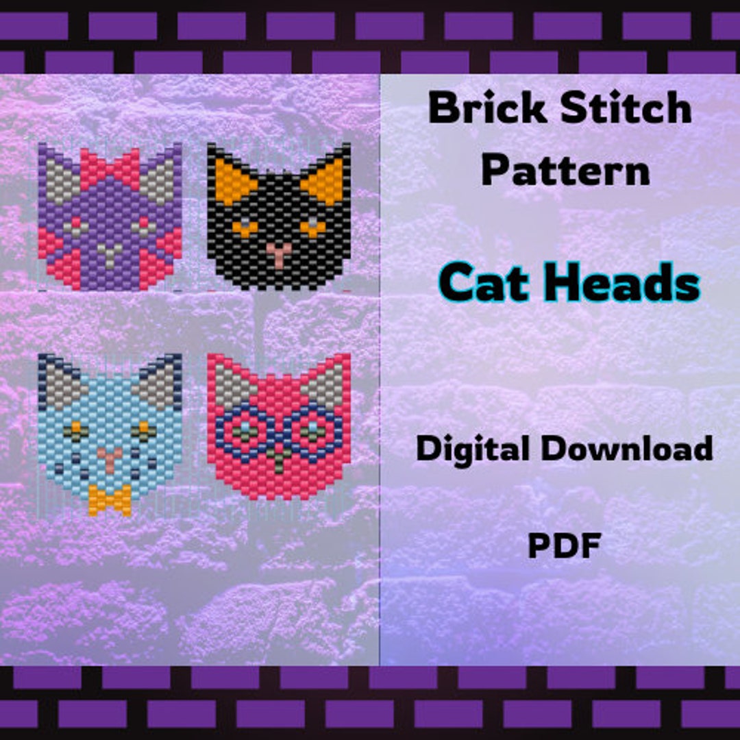 Cat Face Brick Stitch Pattern - Etsy