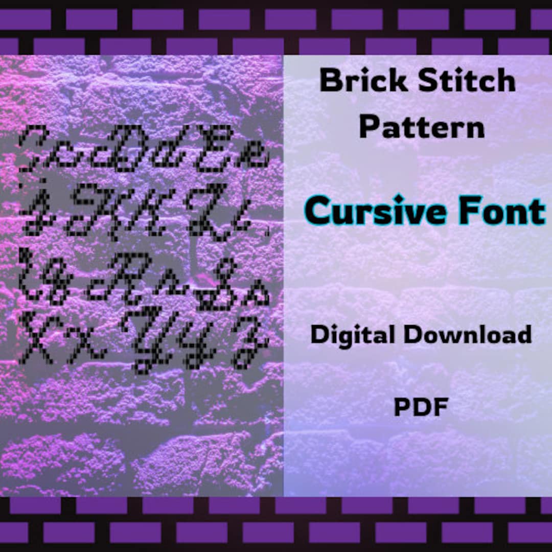 Cursive Font Brick Stitch Pattern - Etsy