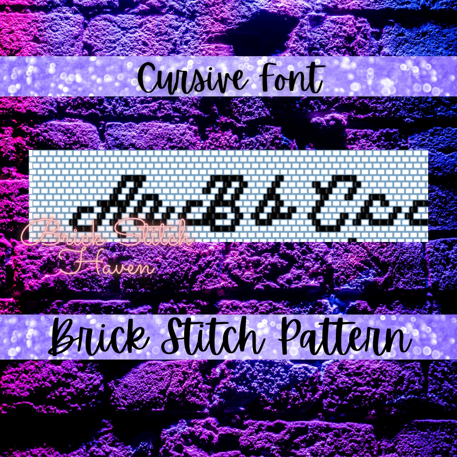 Cursive Font Brick Stitch Pattern - Etsy
